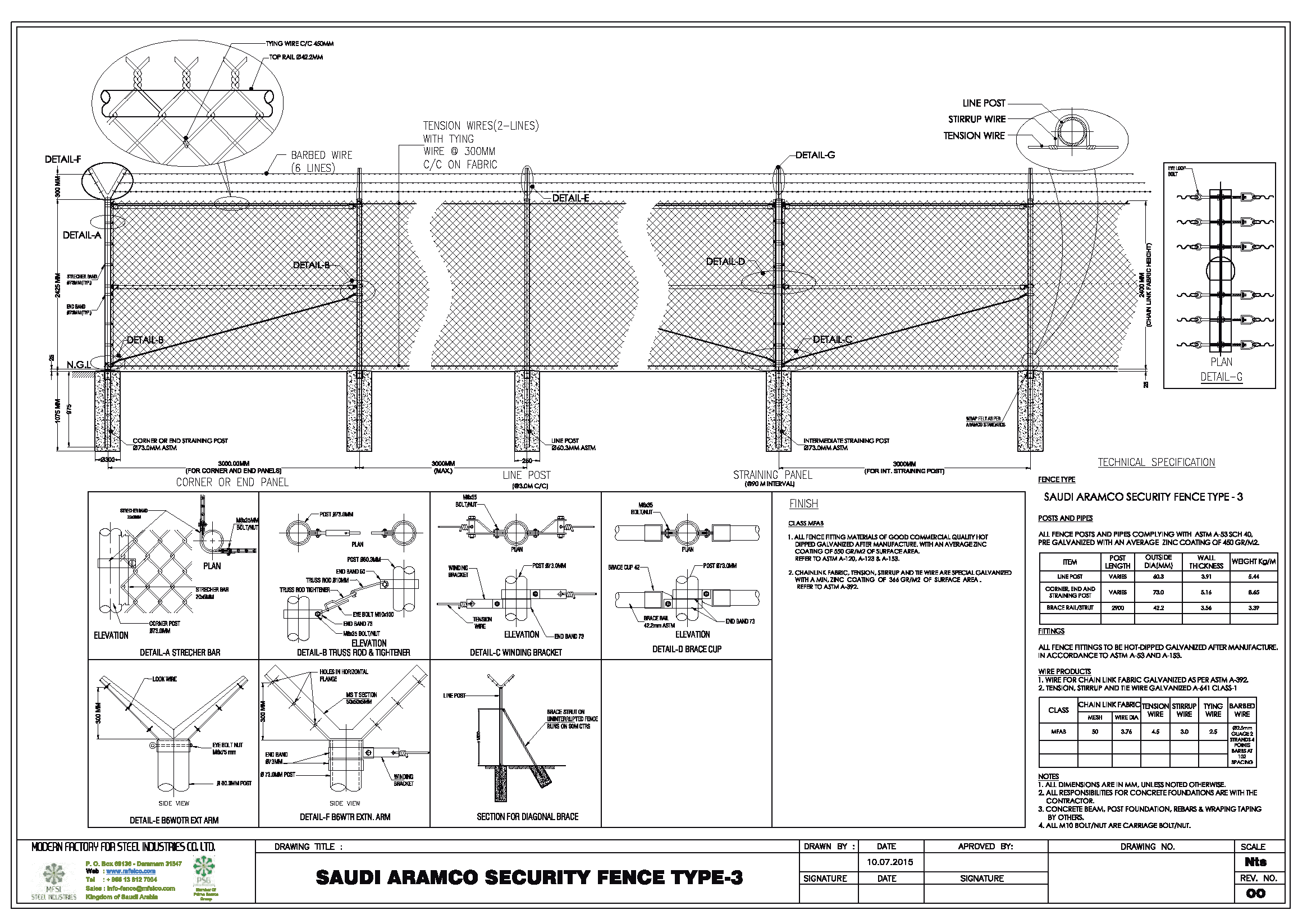 ARAMCO Fence System - Modern Factory for Steel Industries Co. Ltd.